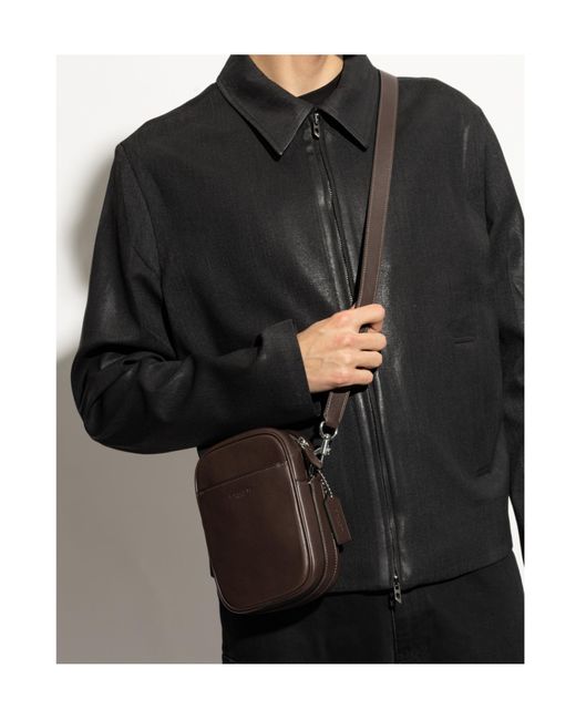 COACH Zip-Open Shoulder Bag in Brown for Men | Lyst