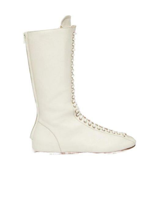 Sportmax Flat-Angled Boots in White | Lyst