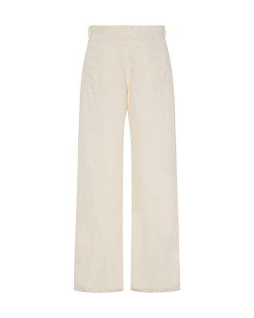 The Row Eglitta Straight Leg Jeans in White | Lyst