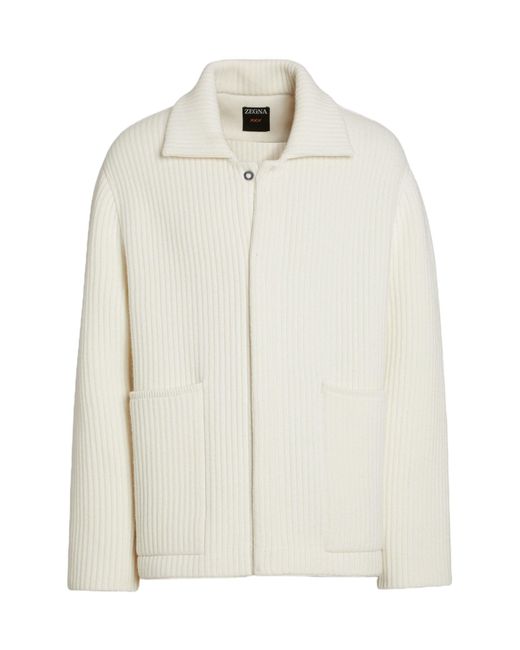 ZEGNA Work Jacket in White for Men | Lyst