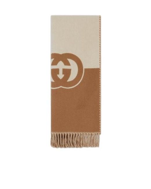 Gucci Interlocking G-Logo Scarf in Natural | Lyst