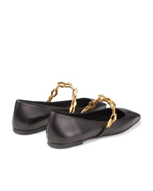 Jimmy Choo Diamond Tilda Flat Ballet Shoes in Black | Lyst