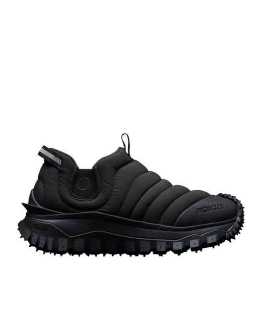 Moncler Round-Head Sneakers in Black | Lyst