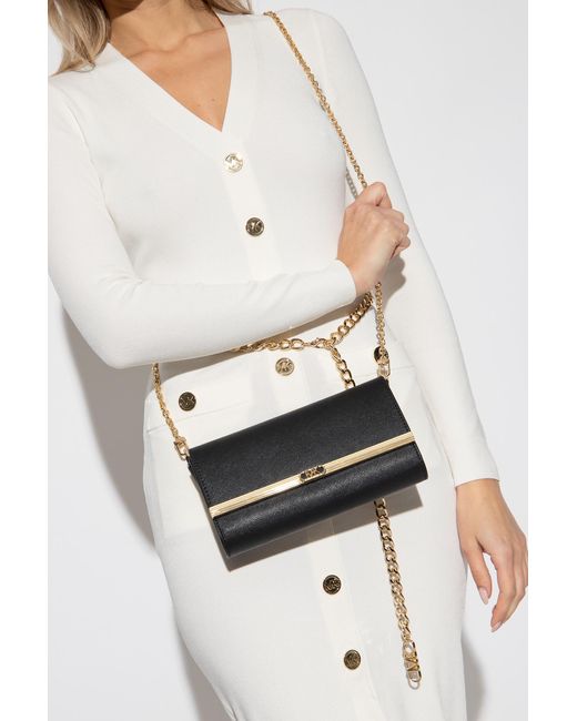 MICHAEL Michael Kors Logo-Plaque Leather Crossbody Bag in Black | Lyst