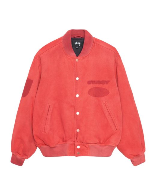 Stussy Ghost Bomber Jacket in Red for Men | Lyst