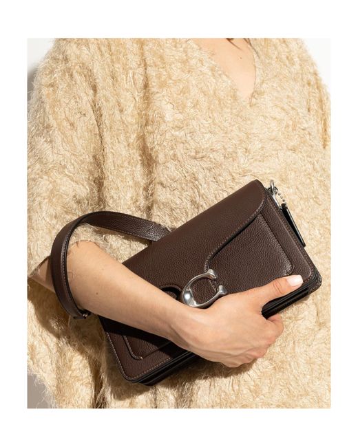 COACH Flip Shoulder Bag in Brown | Lyst