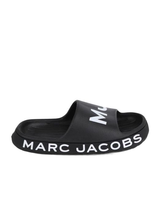 Marc Jacobs Aqua Logo-Print Slides in Black | Lyst