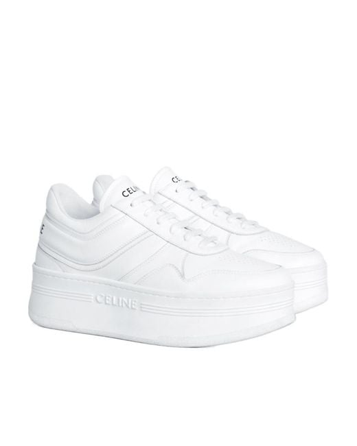 Celine Block Sneakers With Wedge Outsole in White | Lyst