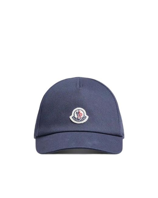 Moncler Logo Sticker Baseball Cap in Blue | Lyst