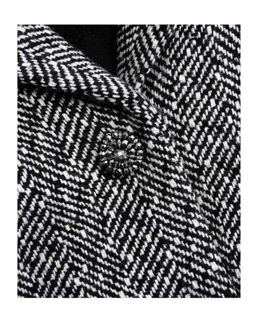 Self-Portrait Herringbone Suit Coat in Blue | Lyst