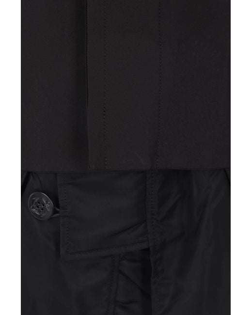 Sacai Double-Layer Hooded Jacket in Blue | Lyst