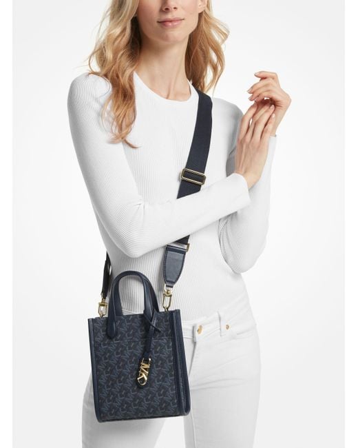 MICHAEL Michael Kors Gigi Monogram-Pattern Tote Bag in Blue | Lyst
