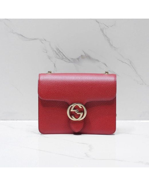 Gucci Double G Logo Woc in Red | Lyst