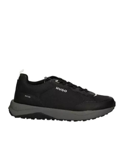 BOSS Raised-Logo Panelled Sneakers in Black for Men | Lyst