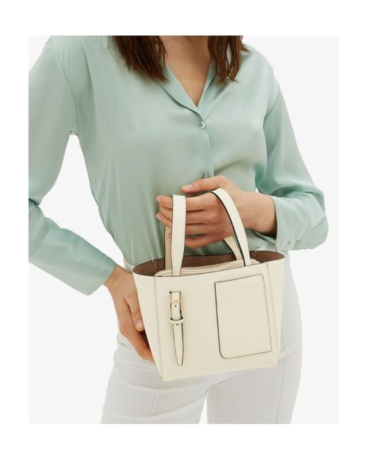 Valextra Miniature Two-Handed Handle Shoulder Bag in Natural | Lyst