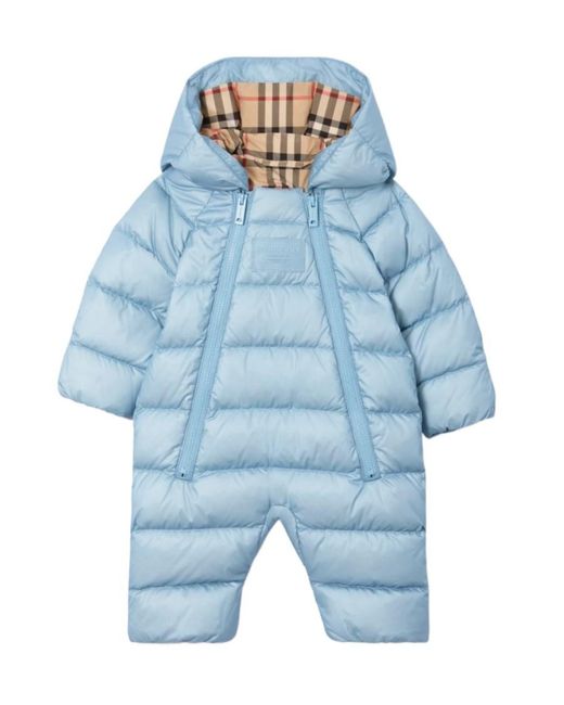 Burberry Quilted Hooded Puffer Suit in Blue | Lyst