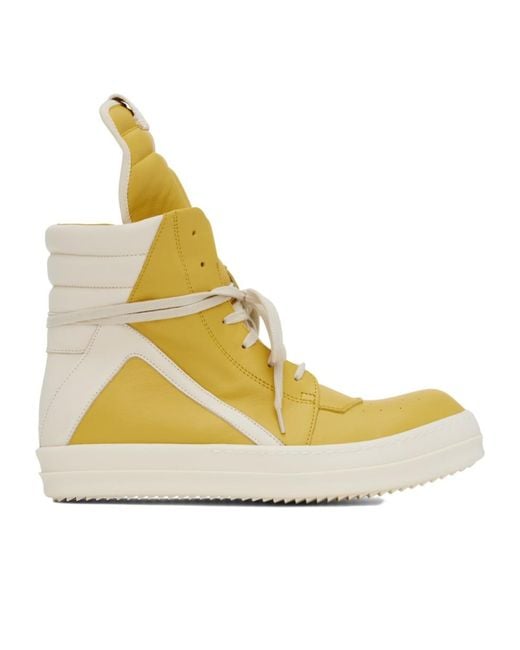 Rick Owens Side Zipper High-Top Sneakers in Yellow for Men | Lyst