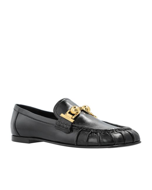 Chloé Square Head Loafer Shoes in Black | Lyst