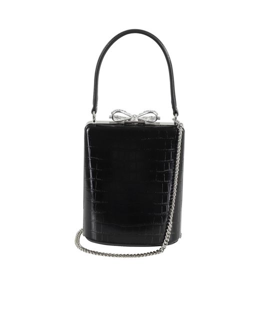Self-Portrait Embellished Bow-Detail Mini Tote Bag in Black | Lyst