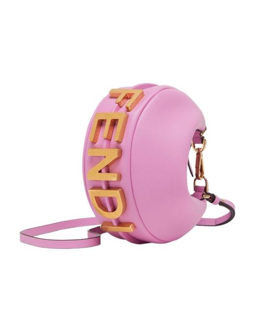 Fendi Graphy Mini Zipper Shoulder Bag in Pink | Lyst