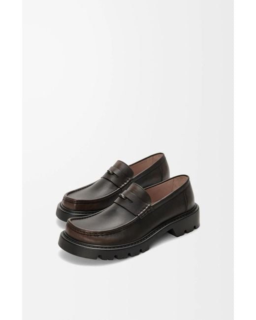 Loewe Sierra Square Toe Loafers in Black for Men | Lyst