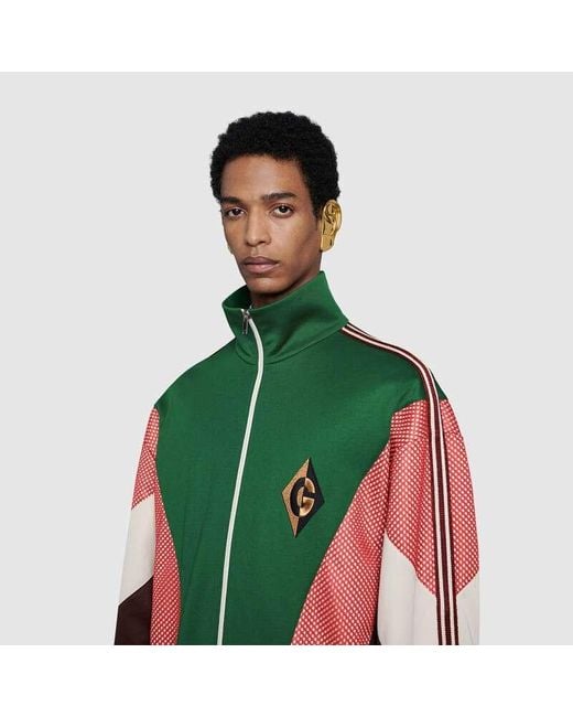 Gucci Gg Diamond Patch Casual Jacket in Green for Men | Lyst