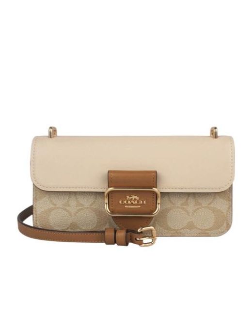 COACH Morgan Printing Flip Shoulder Bag in Natural | Lyst
