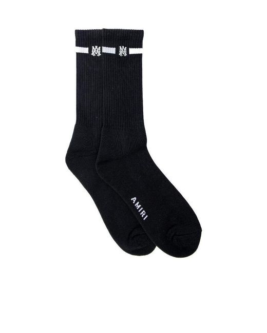 Amiri Logo Logo Socks in Black for Men | Lyst