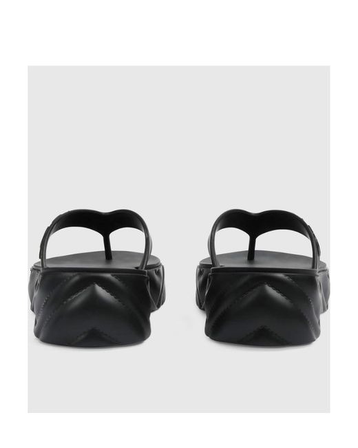 Gucci Logo-Debossed Platform Flip-Flops in Black | Lyst