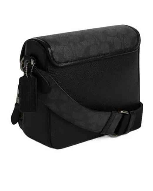 COACH Sullivan's Signature Canvas Clamshell Crossbody Bag in Black for ...