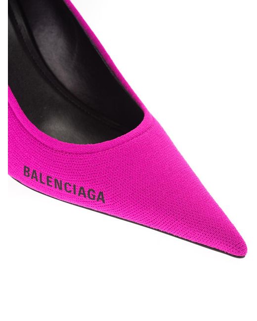 Balenciaga Logo Details Pointed High Heels in Pink | Lyst