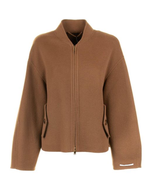Marella Bomber Jacket in Brown | Lyst
