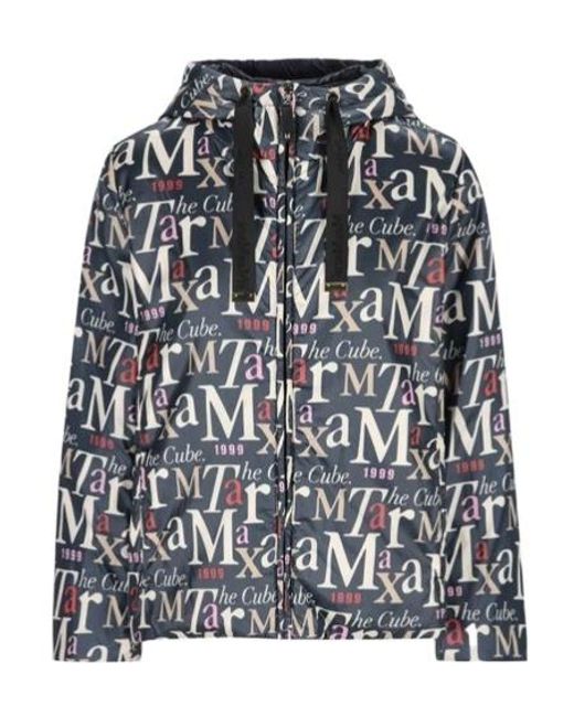 Max Mara The Cube Zip-Up Drawstring Reversible Jacket in Black | Lyst