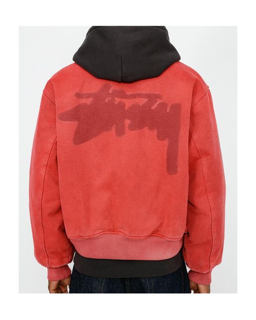 Stussy Ghost Bomber Jacket in Red for Men | Lyst