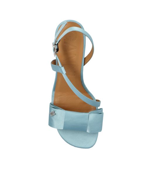 Ganni Open-Toed High-Heeled Sandals in Blue | Lyst