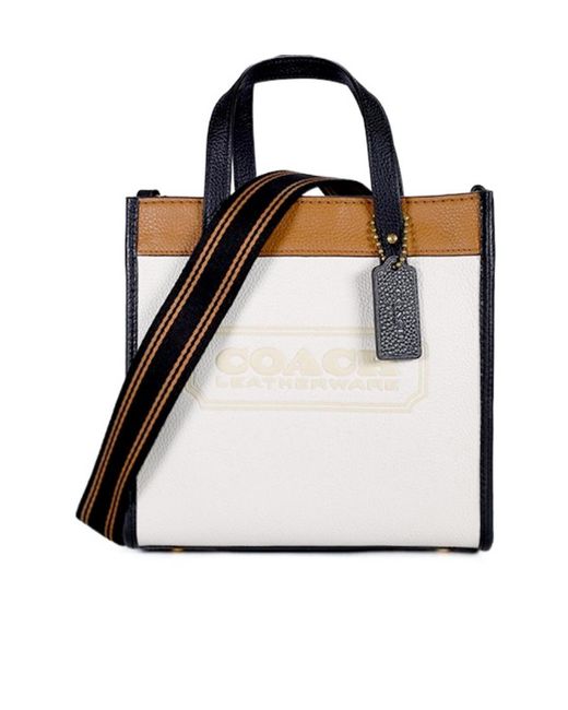COACH Logo Field Handbag in White | Lyst