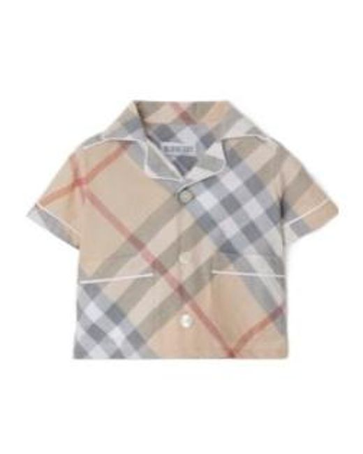 Burberry Plaid Shirt And Trouser Set in Gray | Lyst