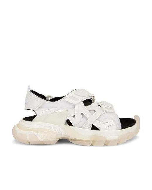 Balenciaga Track Touch-Strap Sandals in White | Lyst
