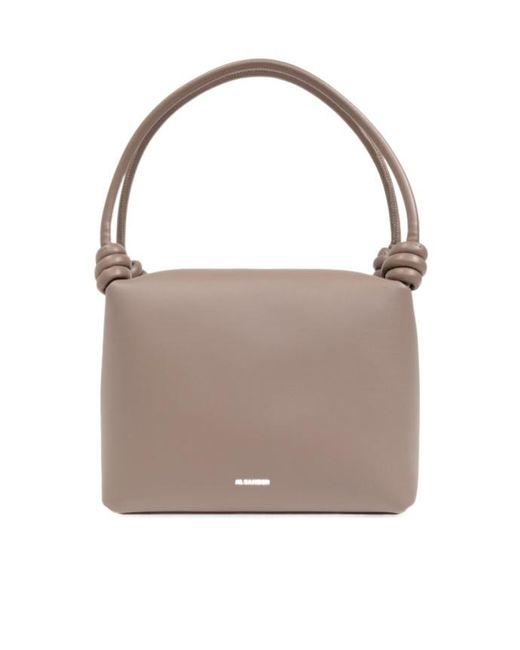 Jil Sander Small Knot-Detailing Tote Bag in Gray | Lyst