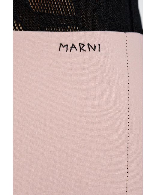 Marni Logo Skirt in Pink | Lyst