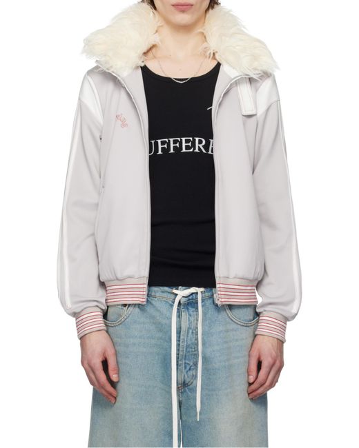 PRAYING Faux-Fur Track Jacket in Gray for Men | Lyst
