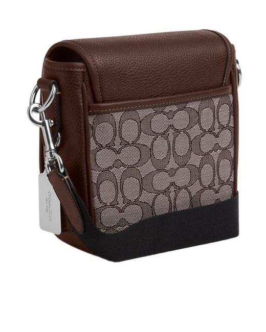 COACH Lucas's Signature Jacquard Crossbody Bag in Brown for Men | Lyst