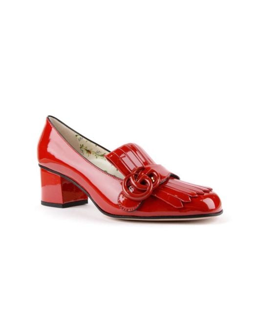 Gucci Fringe Detail High Heels in Red | Lyst