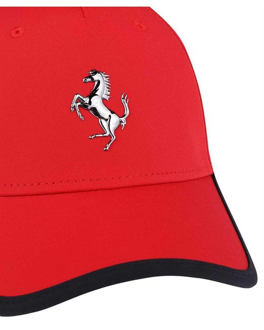 Ferrari Logo-Plaque Detail Baseball Cap in Red for Men | Lyst