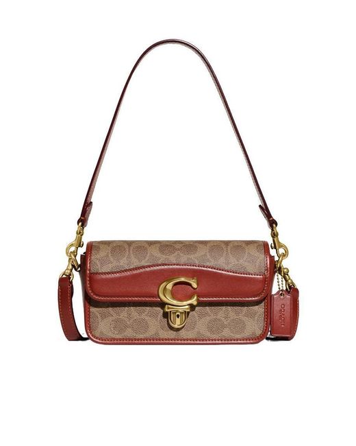 COACH Studio Canvas Shoulder Bag in Brown | Lyst