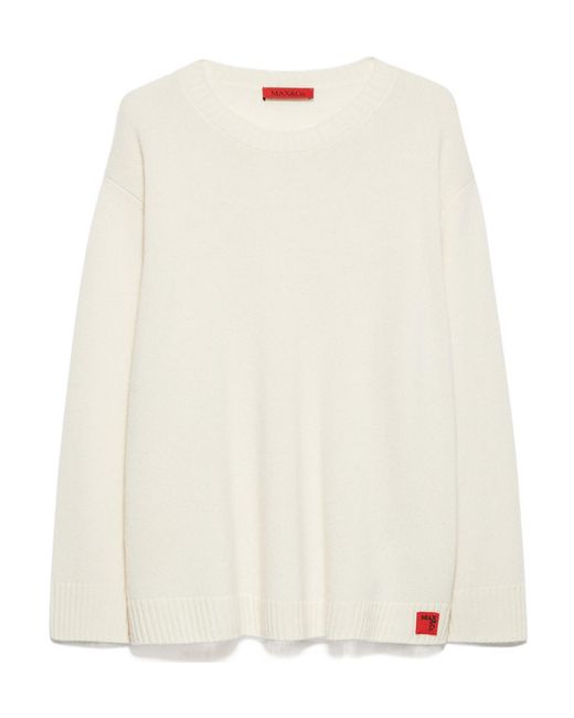 MAX&Co. Oversized Wool And Cashmere Pullover in Natural | Lyst