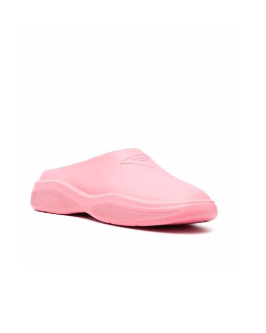 Prada Foam Rubber Mules in Pink | Lyst