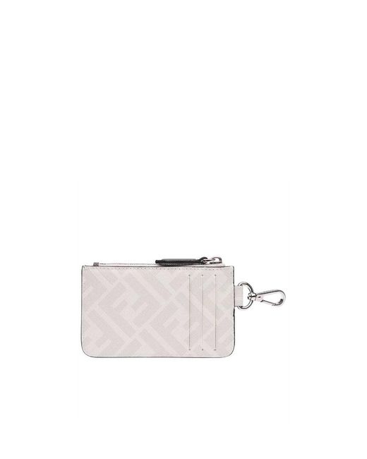 Fendi Logo Card Bag in White for Men | Lyst