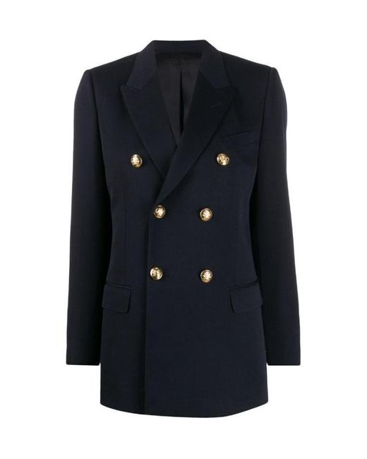 Celine Long Blazer in Blue | Lyst