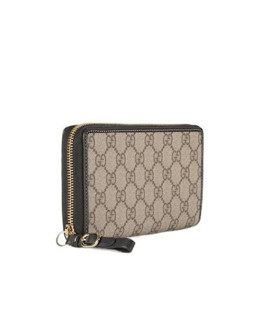 Gucci Gg Emblem Series Full Zipper Wallet | Lyst